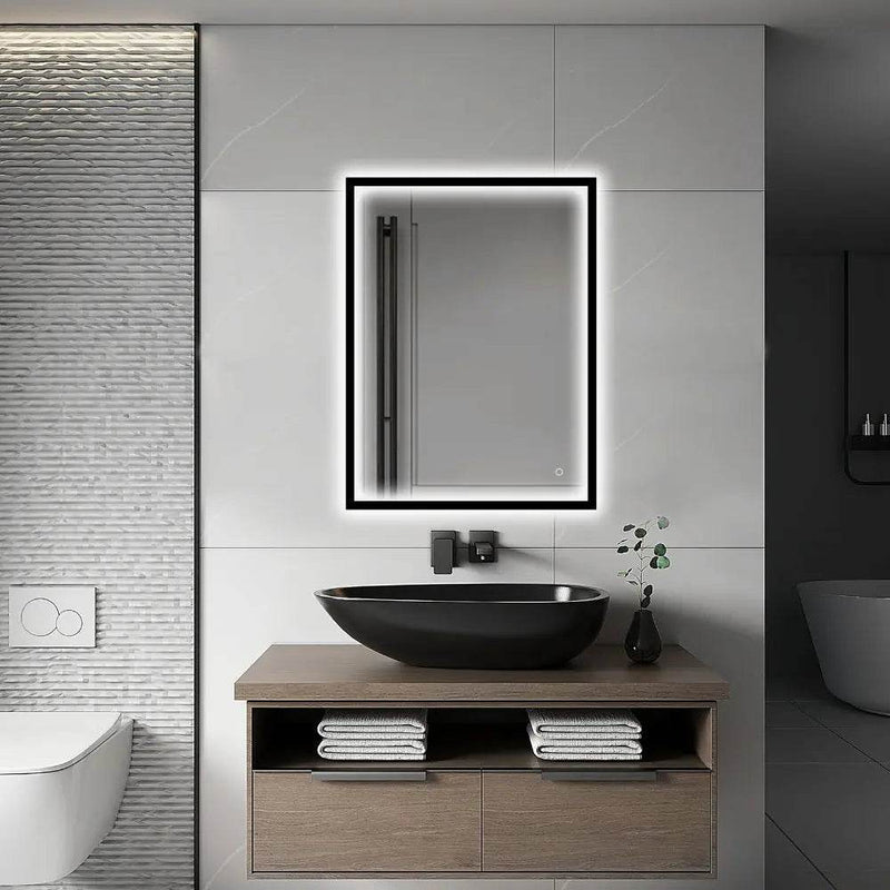 LEO Front & Backlit LED Lighted Mirror with Dimmer & Defogger