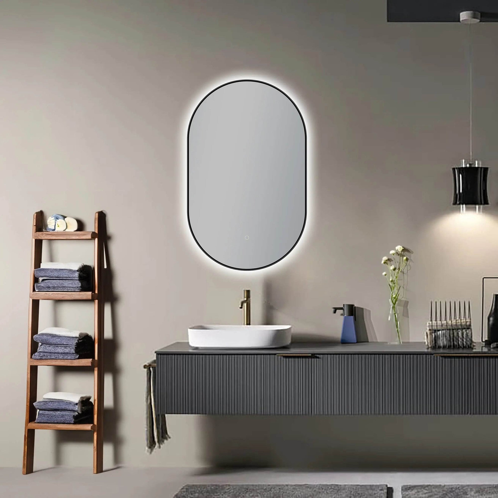Blacked Framed LED Lighted Bathroom Mirror - Dreamwerks